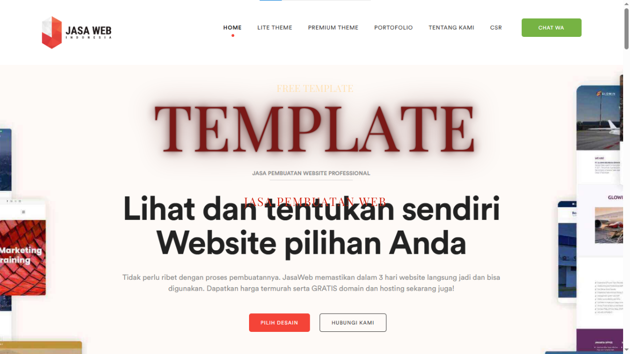 Template Gratis Website dari JasaWeb: Solusi Cepat & Murah untuk Projek ...